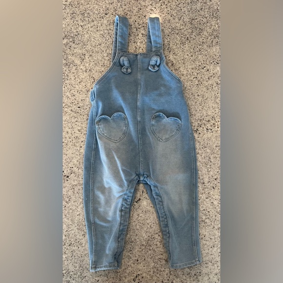 H&M | One Pieces | Baby Girl Hm Blue Denim Overalls With Heart Pockets ...